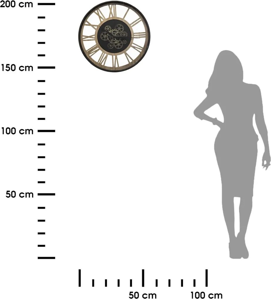 Nástěnné hodiny Meca, černá/hnědá