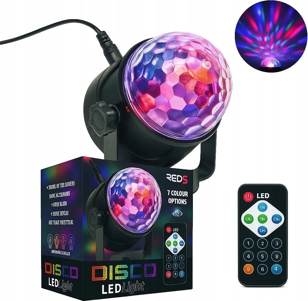 Led diskotéková lampa Rgb Pohyblivý projektor Domácí párty Party Světla