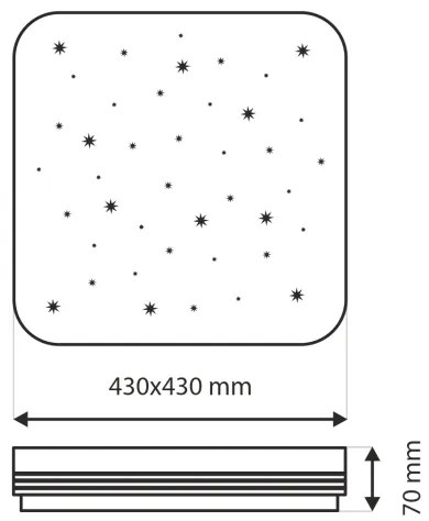 LED Stmívatelné stropní svítidlo MANA LED/36W/230V 2700-6500K + dálkové ovládání
