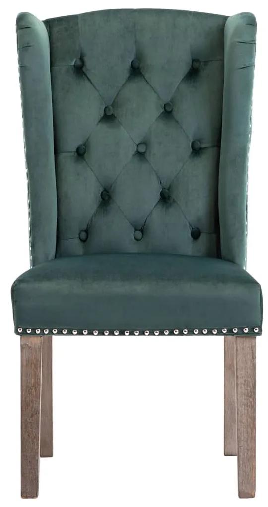 Jídelní židle tmavě zelená samet,  287952
