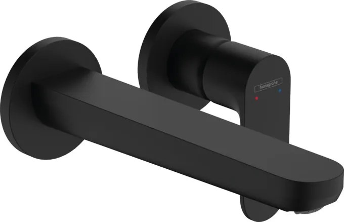 Hansgrohe Rebris S, umyvadlová baterie pod omítku, pro montáž na stěnu, s výtokem 20 cm, 2-otvorová instalace, černá matná, 72528670