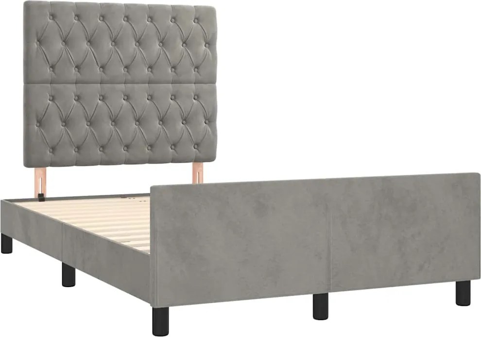 Rám postele bez matrace světle šedá 120 x 200 cm samet 3125928