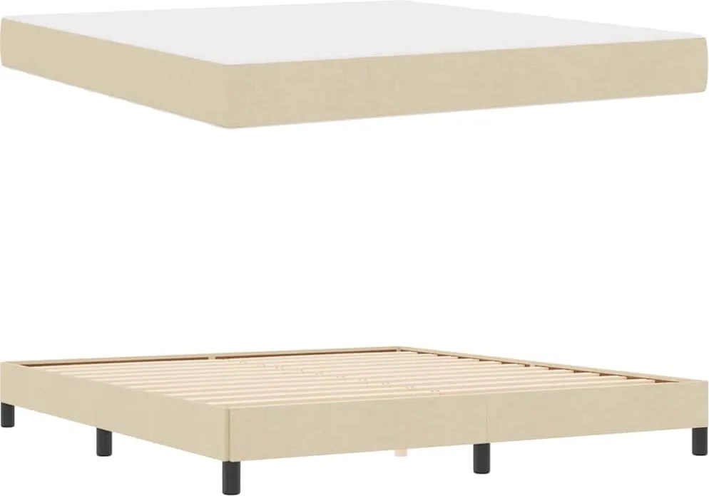 Postel s boxspringem Krémová 180 x 200 cm textil 3398512