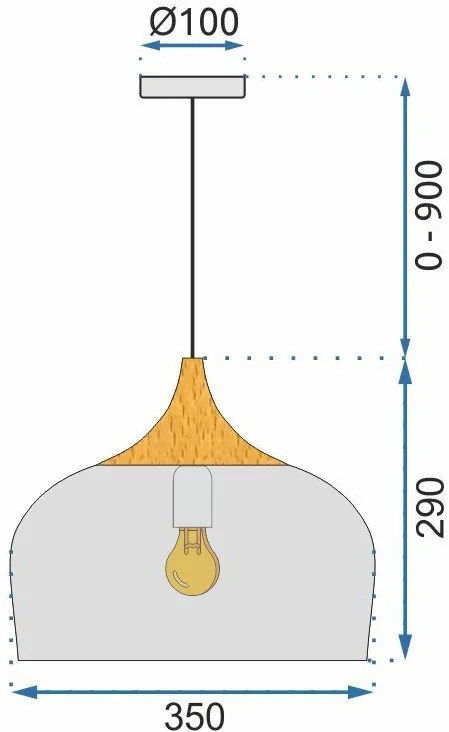 Toolight Samostatná závěsná stropní lampa Bari šedá