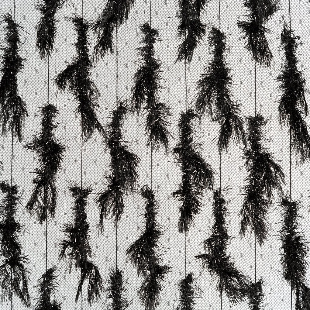 ZÁVĚS NA KROUŽCÍCH VICTORIA 140X250 CM ČERNÁ
