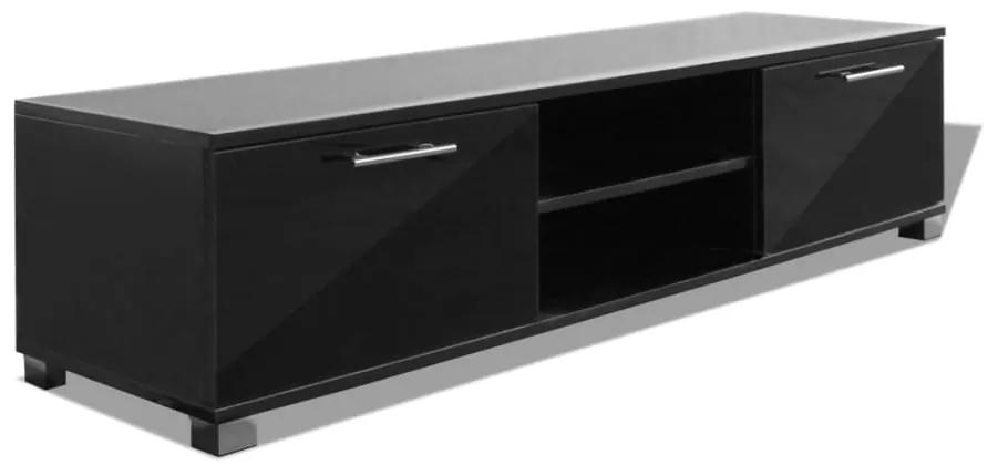 vidaXL TV stolek černý s vysokým leskem 120 x 40,5 x 35 cm