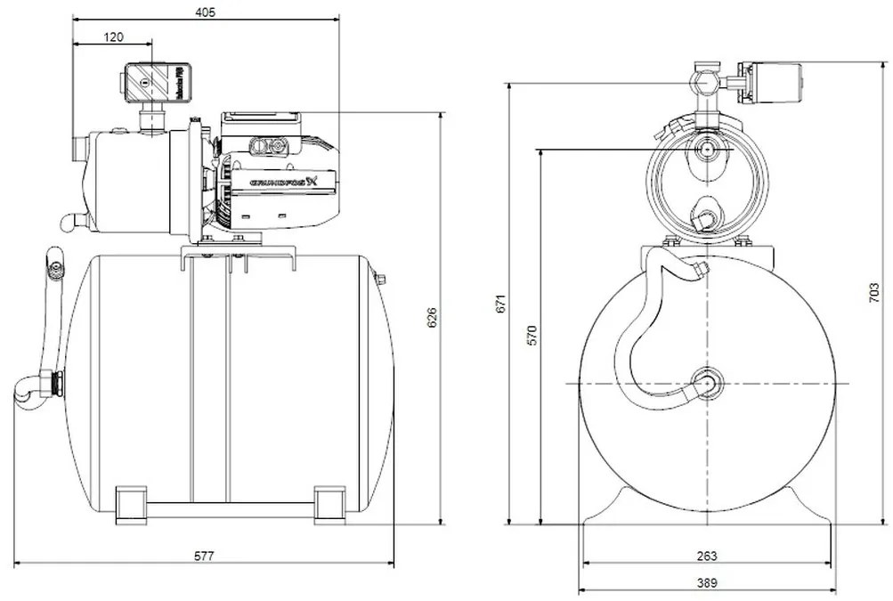 Grundfos JP 4-47 PT-H/60L Domácí vodárna 99594664