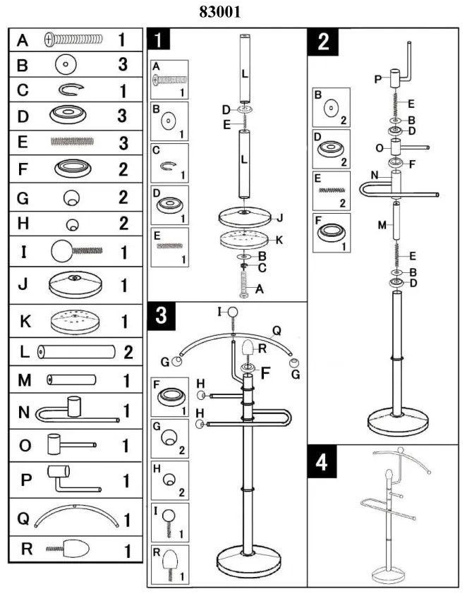 Kondela Věšák, němý sluha, chrom / buk, IVAN