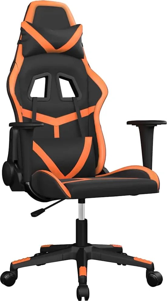 Herní židle černá a oranžová umělá kůže 3143671