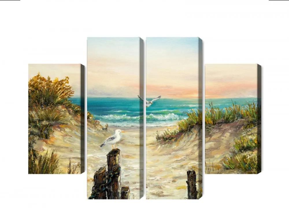 Vícedílný obraz Malované Písečné Duny Nedostatek Nedostatek Plátno Canvas 120x90
