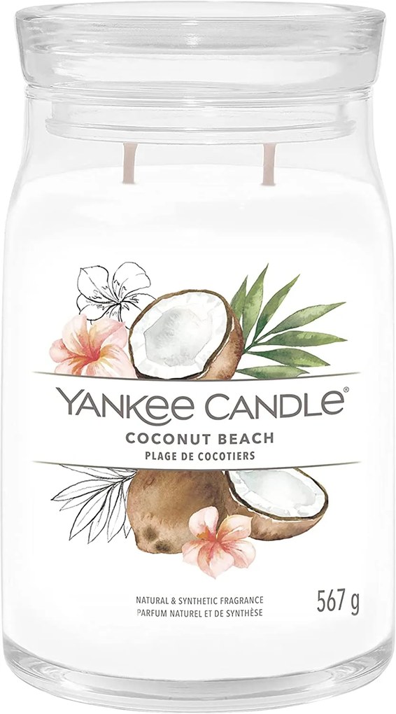 Yankee Candle vonná svíčka Signature ve skle velká Coconut Beach 567g