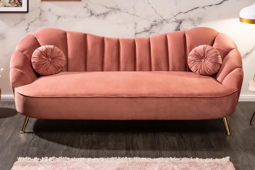 Designová sedačka Adalia 220 cm starorůžová