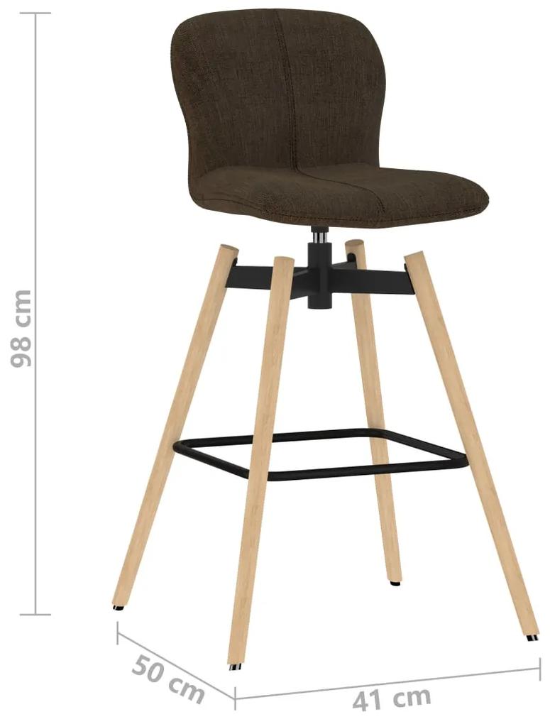 Otočné barové židle 2 ks hnědé textil,  289475