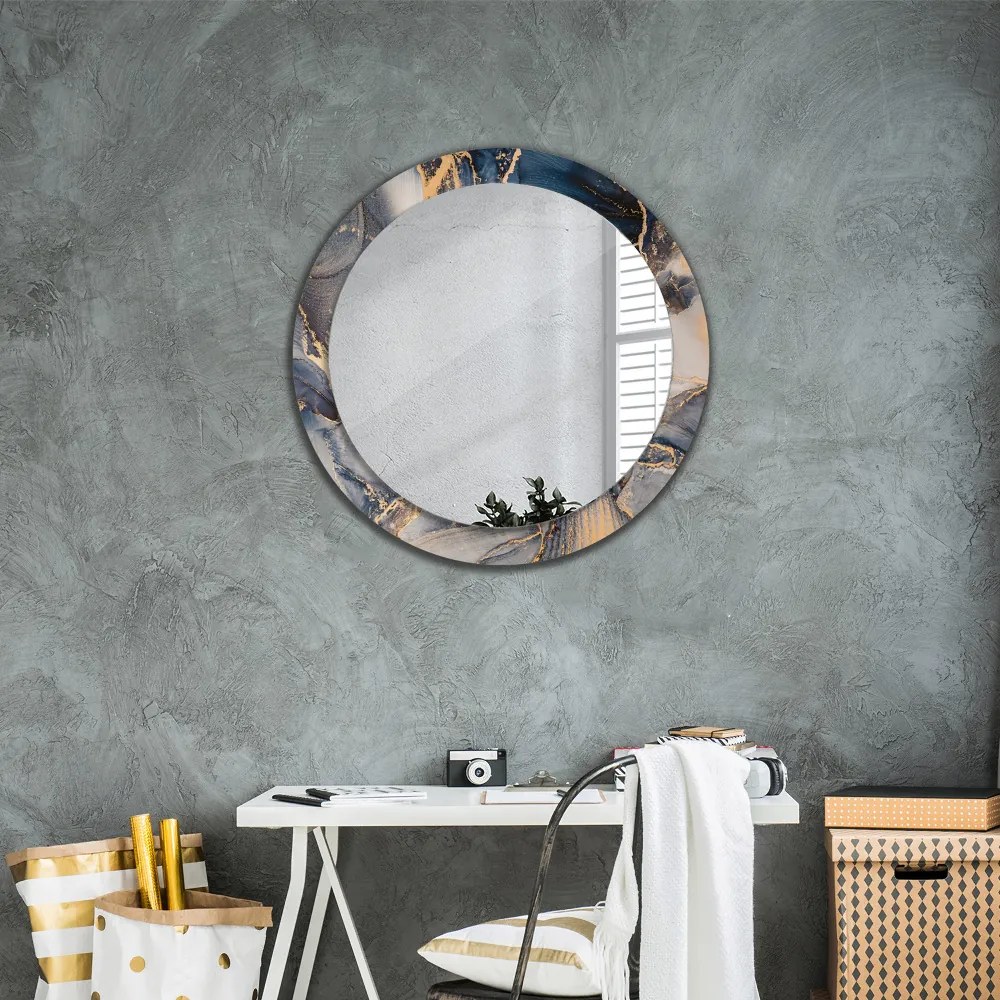 Kulaté dekorativní zrcadlo Abstraktní tekutina fi 80 cm