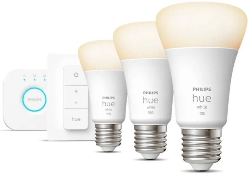 Led žárovka philips hue white 9.5w 1100 e27 starter kit