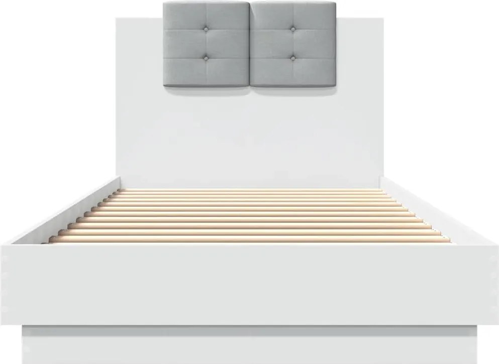 Rám postele s čelem a LED osvětlením bílý 100 x 200 cm 3210024