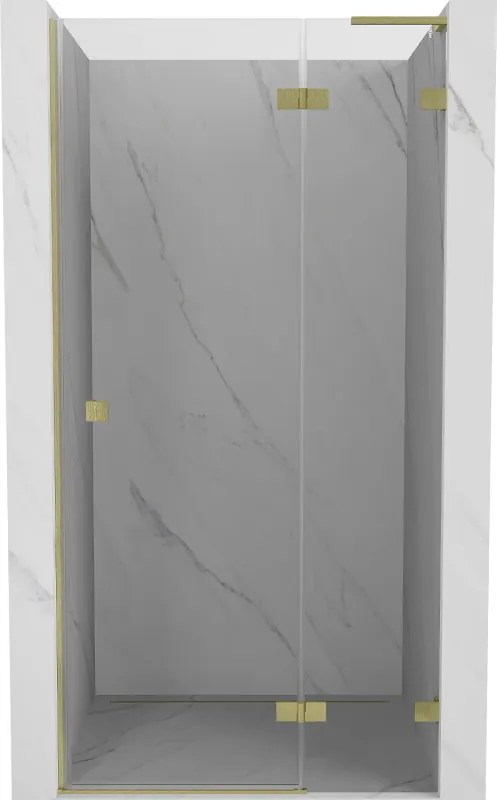 Mexen, Mexen Lunar L Otočné pravé sprchové dveře 80 cm, transparentní, broušené zlaté - 834L-080-000-55-00-P