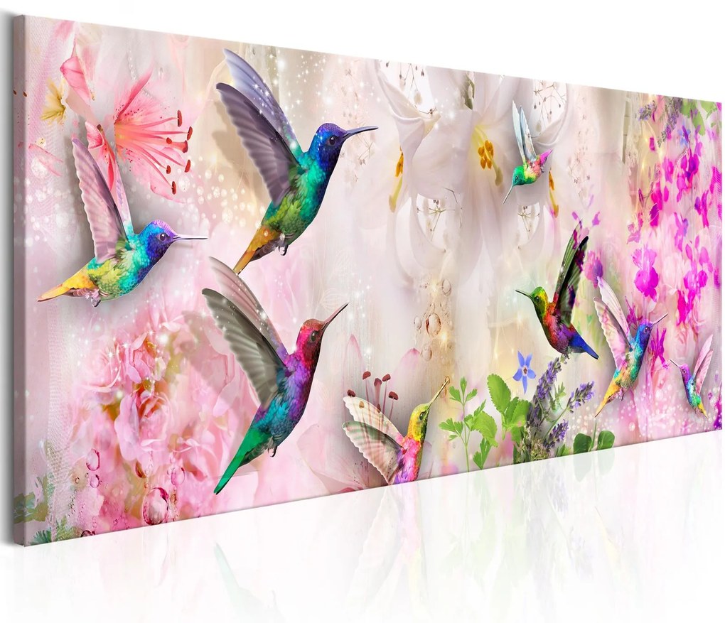 Obraz - Colourful Hummingbirds - jednodílný úzký 150x50