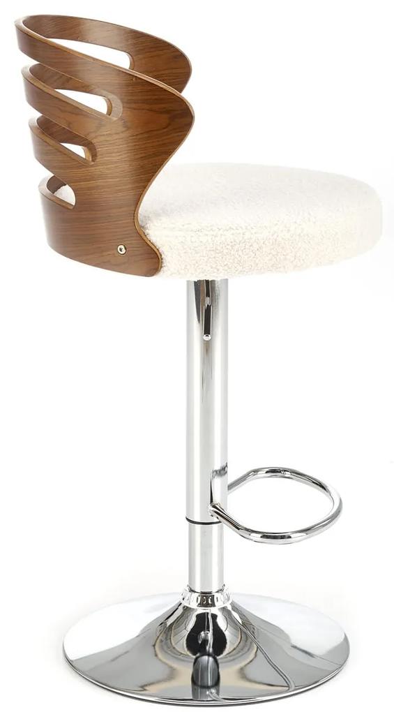 HALMAR H109 barová židle krémová/ořech