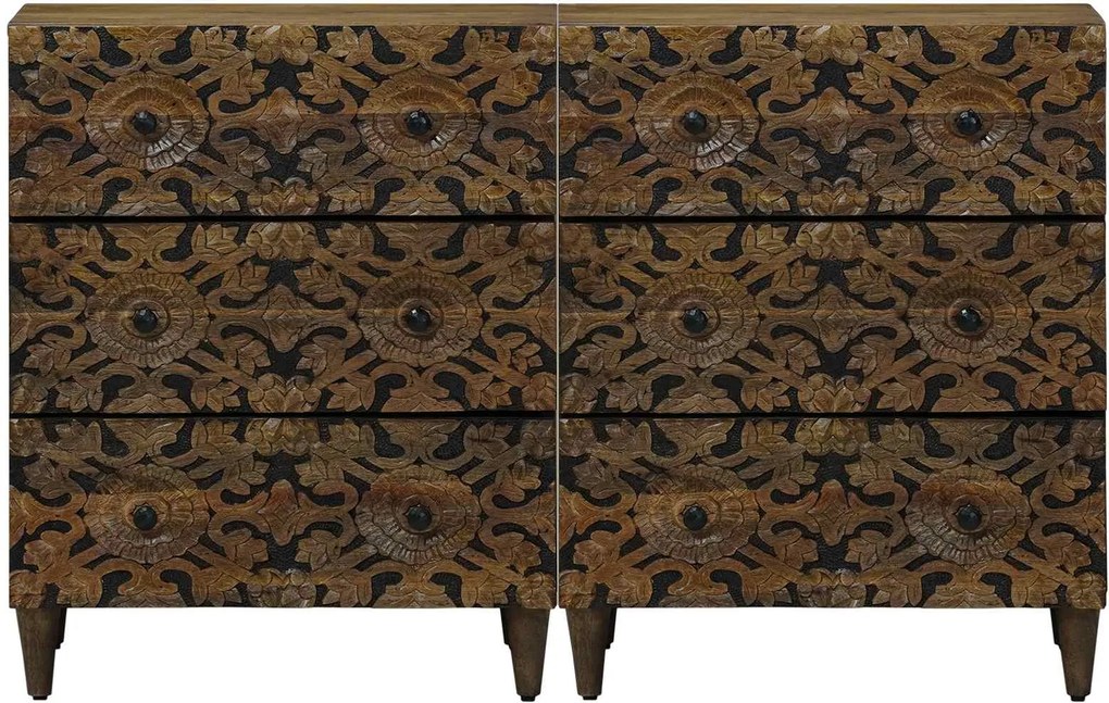 Servírovací skříň 2 ks 60 x 33,5 x 75 cm Masivní mangové dřevo 3310106