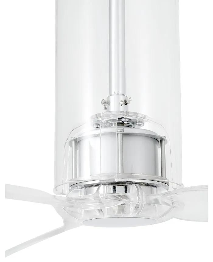 FARO TUBE FAN 33374W 50,4“ chrom/transparentní Reverzní stropní ventilátor WiZ