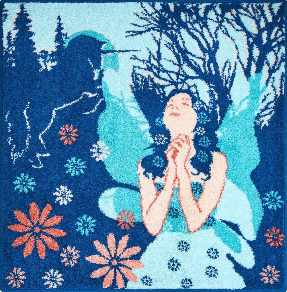 GRUND Koupelnová předložka FAIRY modrá 100x100 cm
