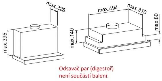 EBS EH60DGDHLP Skříňka horní pro výsuvnou digestoř, 60 cm dub halifax tabák 1 set