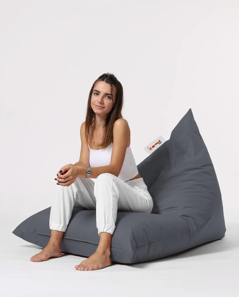 Atelier del Sofa Zahradní sedací vak Pyramid Big Bed Pouf - Fume, Kouřová