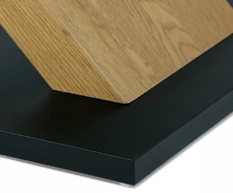 Jídelní stůl 160x90 x76 dub černá kovová podstava AT-3018 OAK