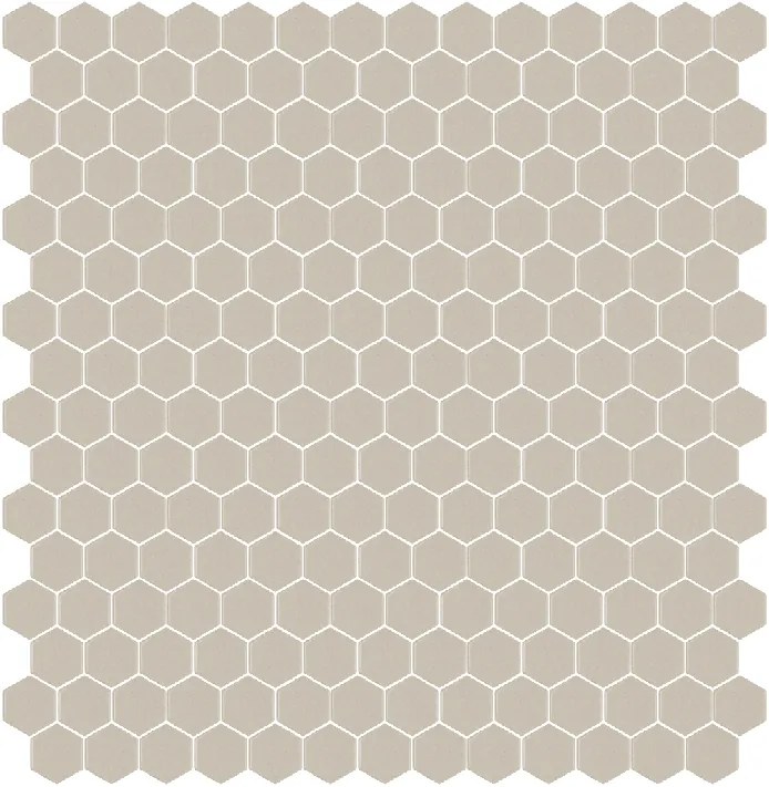 Hisbalit Skleněná mozaika šedá Mozaika 334B SATINATO hexagony 2,3x2,6 (33,33x33,33) cm - HEX334BLH