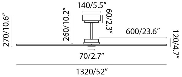 FARO 34100 - Stropní ventilátor MILOS černá + dálkové ovládání