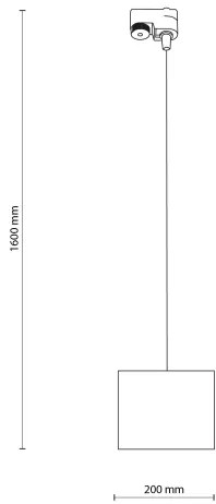 Lustr na lanku do lištového systému TRACER 1xE27/15W/230V pr. 20 cm černá/šedá