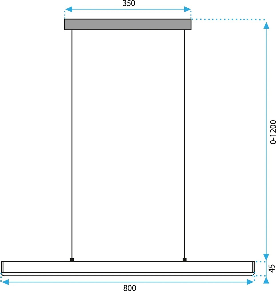 Závěsný LED lustr APP1447-CP 80 cm černý/neutrální bílá