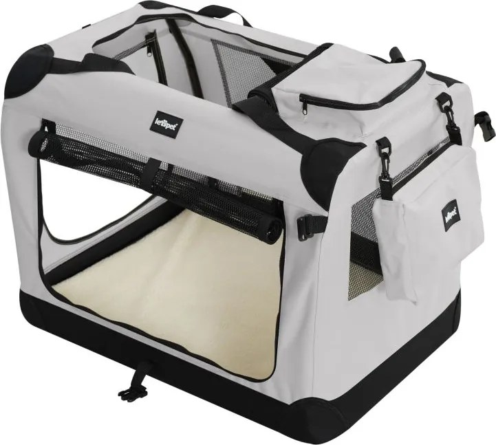 Přepravní box pro psy XXXL, 102 x 69 x 69 cm, šedý
