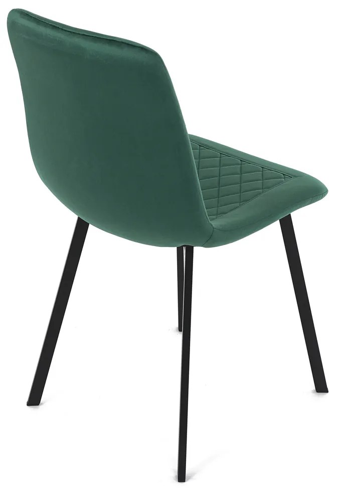 AUTRONIC Židle jídelní, zelený samet, kov černý mat