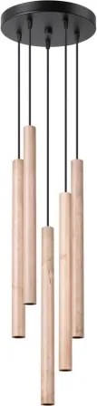 Závěsné svítidlo SOLLUX PASTELO 5P dřevo G9 5x8W bez žárovky SL.1270