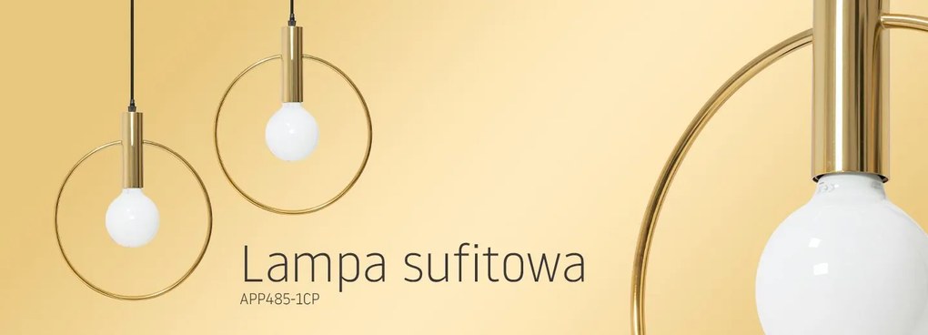 Toolight, Stropní svítidlo závěsné - kruh zlatý APP485-1CP, zlatá, OSW-00909