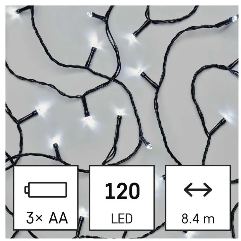 Vánoční řetěz LED 8,4 m, studená bílá