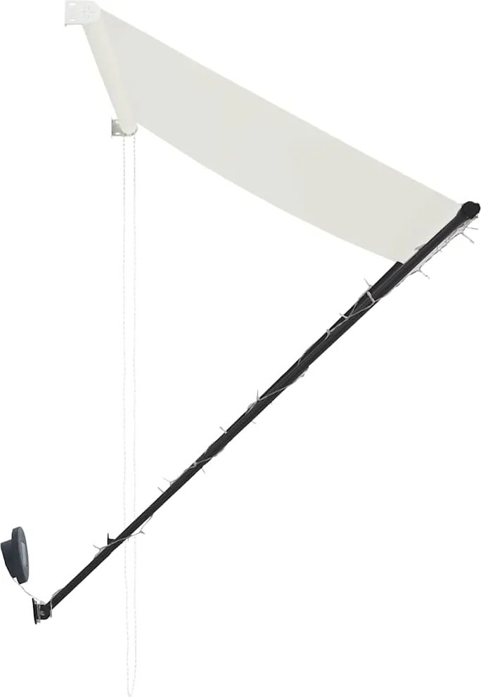 Zatahovací markýza s LED světlem 350 x 150 cm krémová 145926