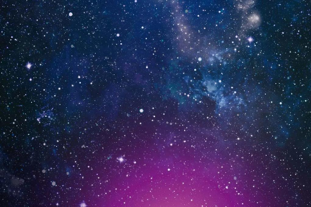DIMEX | Samolepicí vliesová fototapeta na zeď Hvězdné nebe MA-5-2287 | 375 x 250 cm | modrá, bílá, fialová, černá, růžová