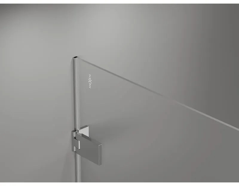 Mexen, Mexen Lunar-F skládací levé sprchové dveře 65 cm, průhledné, chrom - 836-065-000-01-00-L