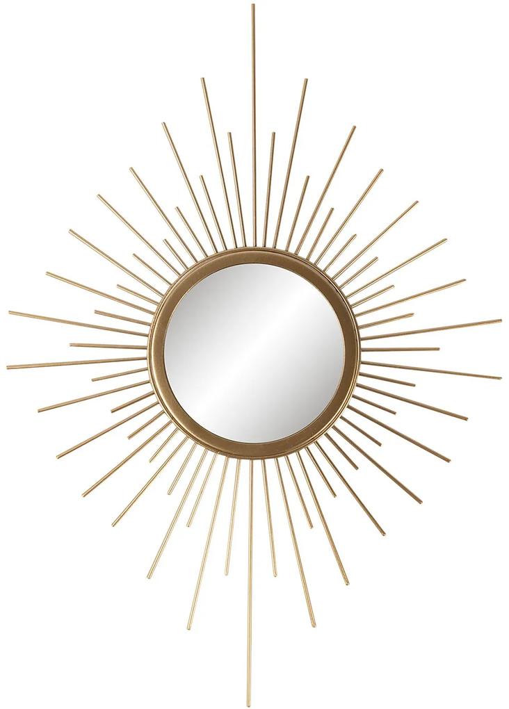 Kulaté zlaté zrcadlo s paprsky - 35*1*50 cm