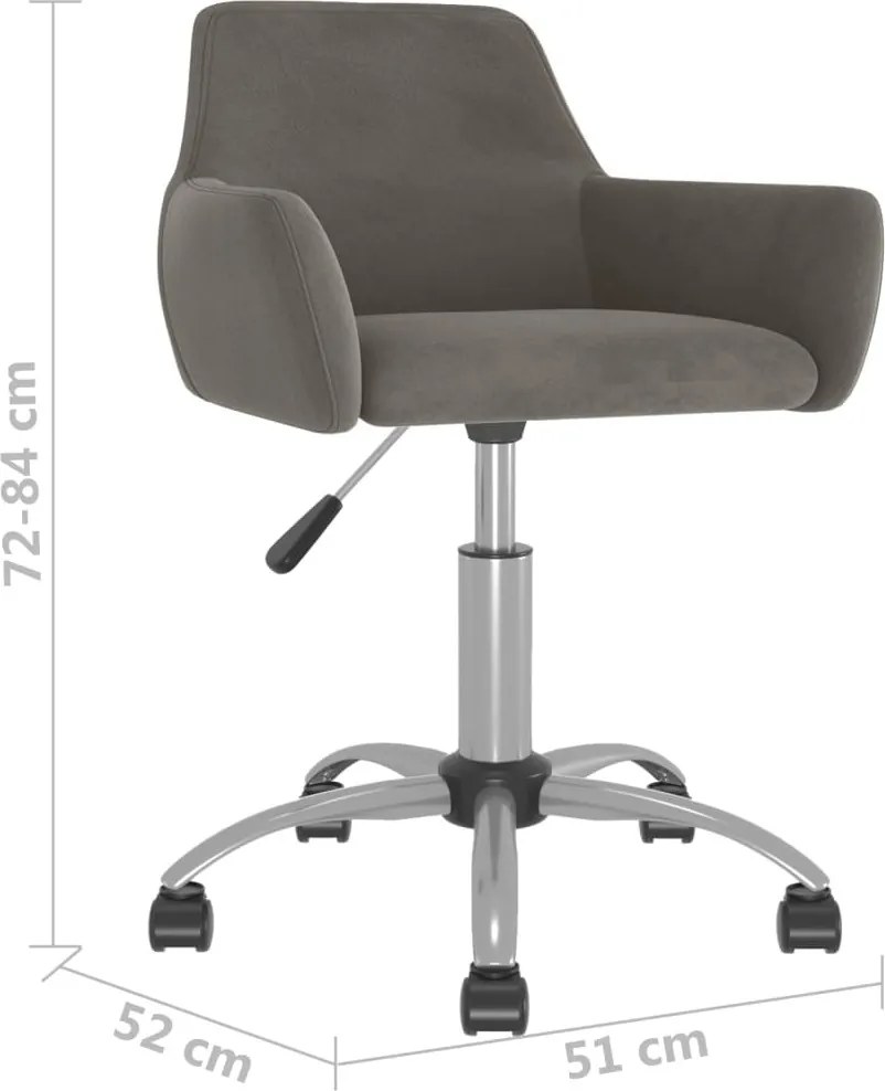 vidaXL Otočné jídelní židle 4 ks samet [3092685] Barva: Tmavě šedá