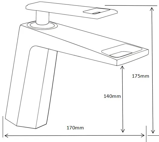 Mexen Topaz, umyvadlová baterie, Černá,73900-70