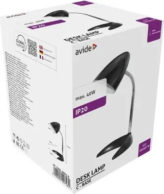 Avide Basic černá / Stolní lampička / noha ve tvaru C