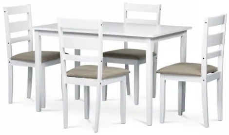 Jídelní set 1+4 stůl 120x75 bílý mat AUT-6070 WT