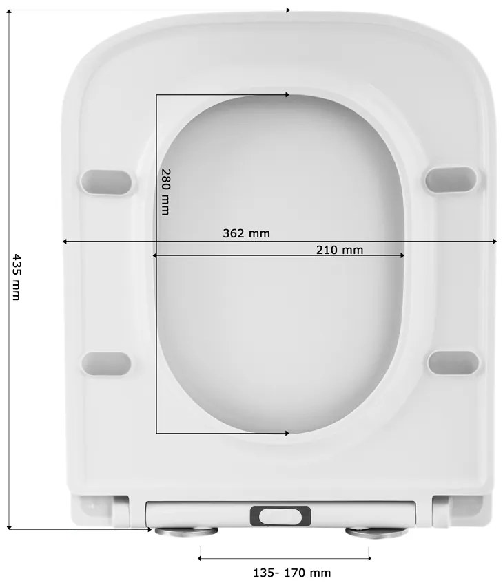 Gamma Venice, toaletní WC sedátko 435x362mm z duroplastu s pomalým zavíráním, bílá, GMA-VENICE