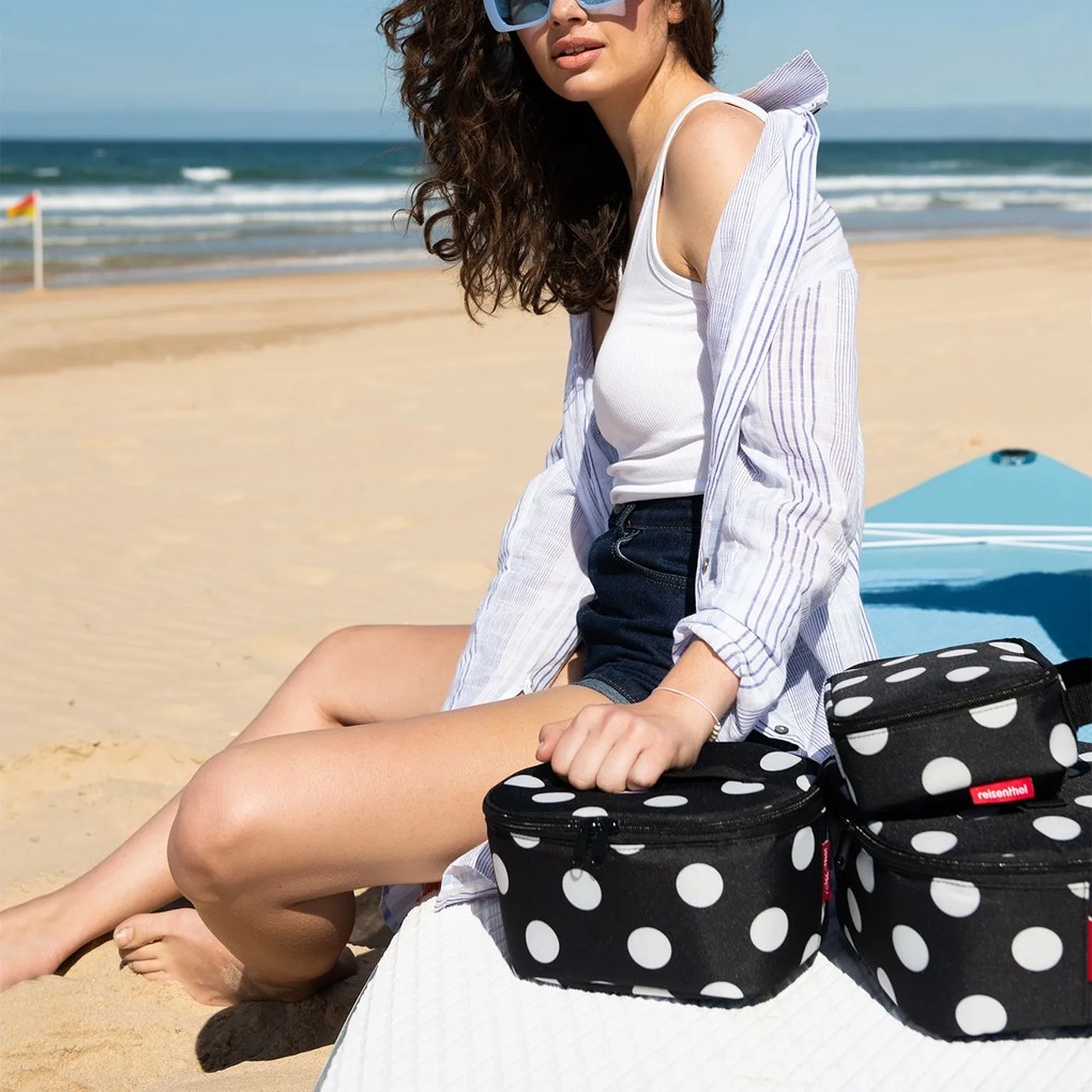 Termobox Reisenthel Coolerbag S pocket Dots white