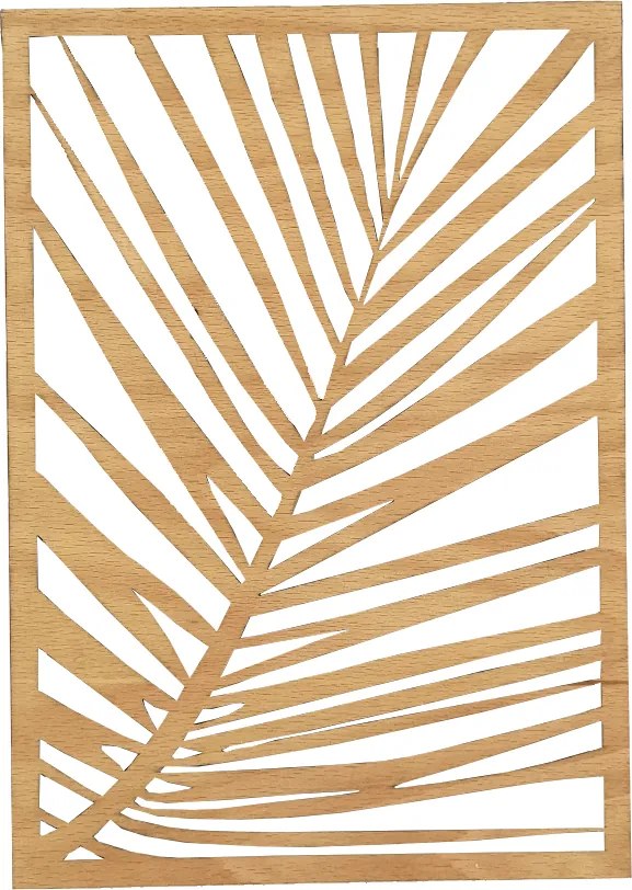 AMADEA Dřevěný obraz list palmy, rozměr 30 x 21 cm, český výrobek
