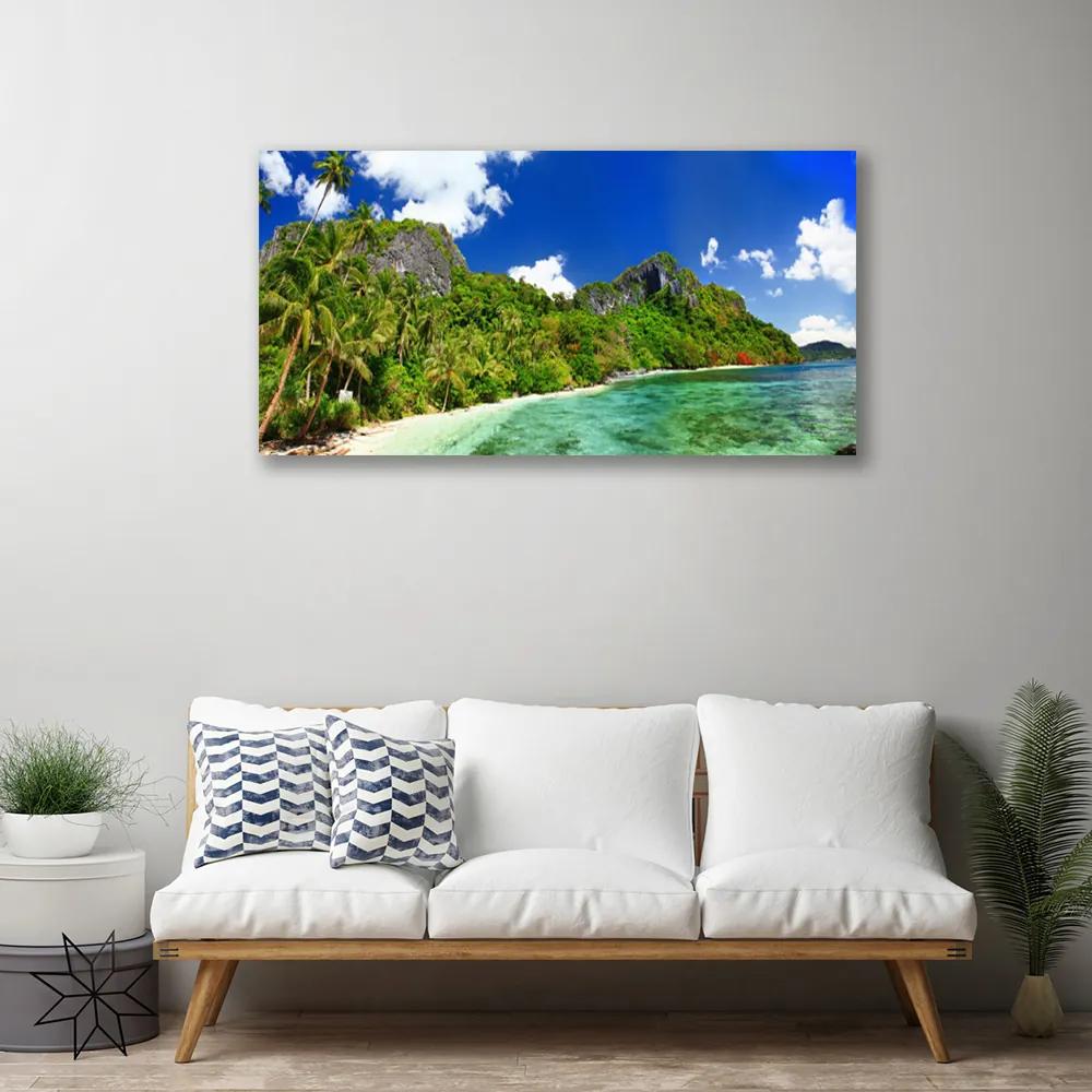 Obraz na plátně Pláž Hory Krajina 125x50 cm